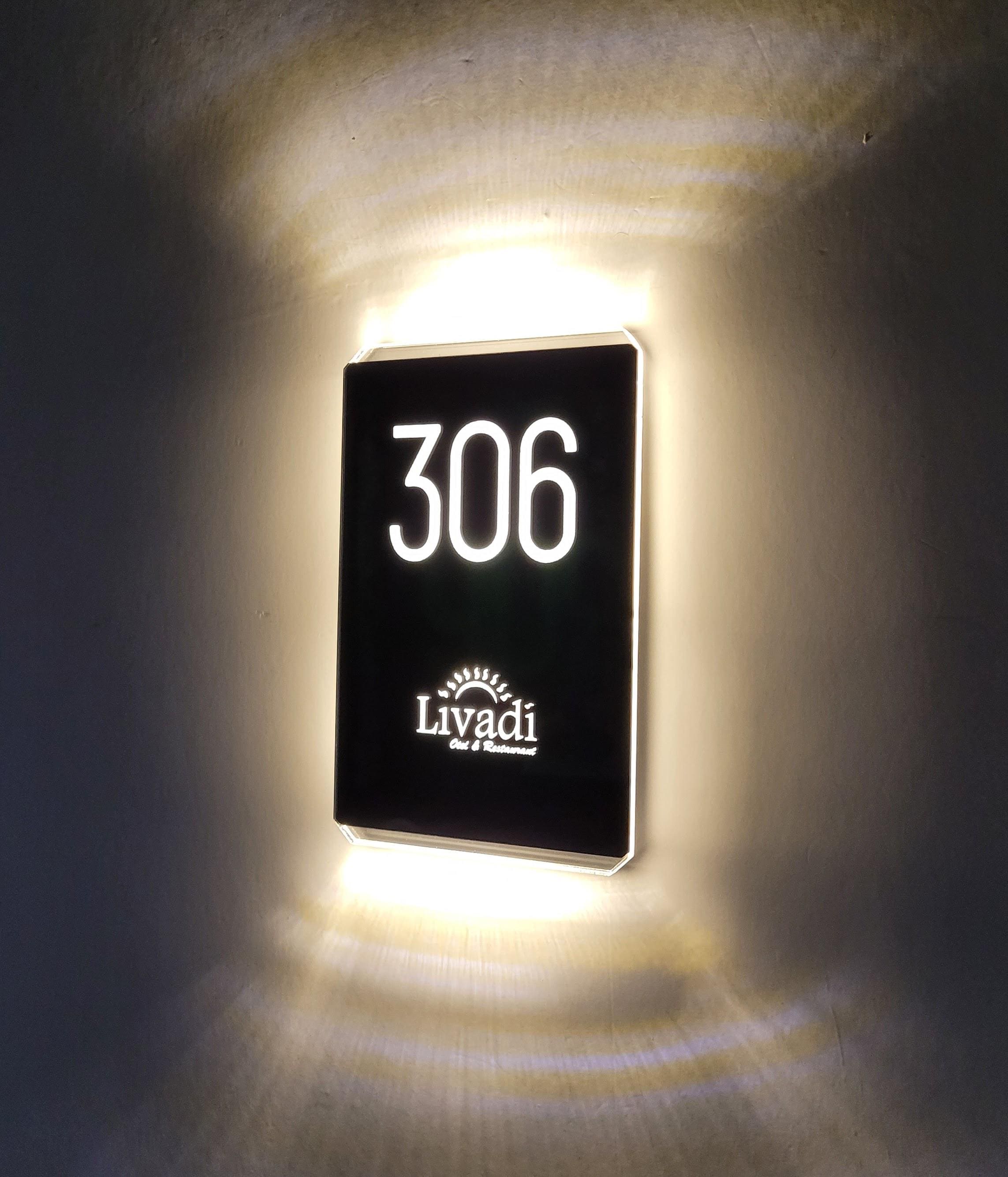 Illuminated LED Custom Indoor Mirrored Logo Engraved Door Sign, Hotel ...