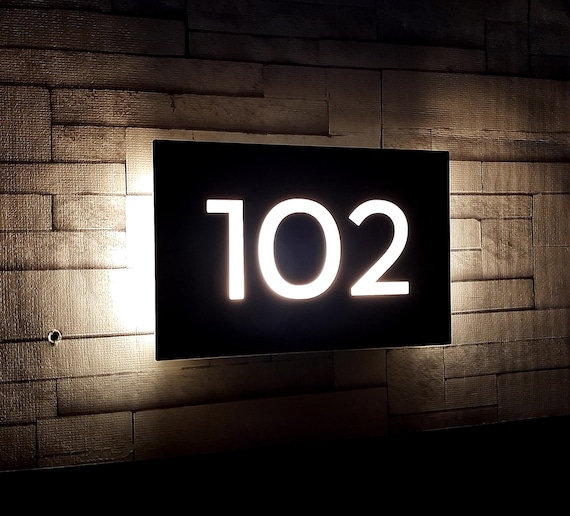 Illuminated LED Custom Door Number Sign 7 X 4.7 - Etsy Canada