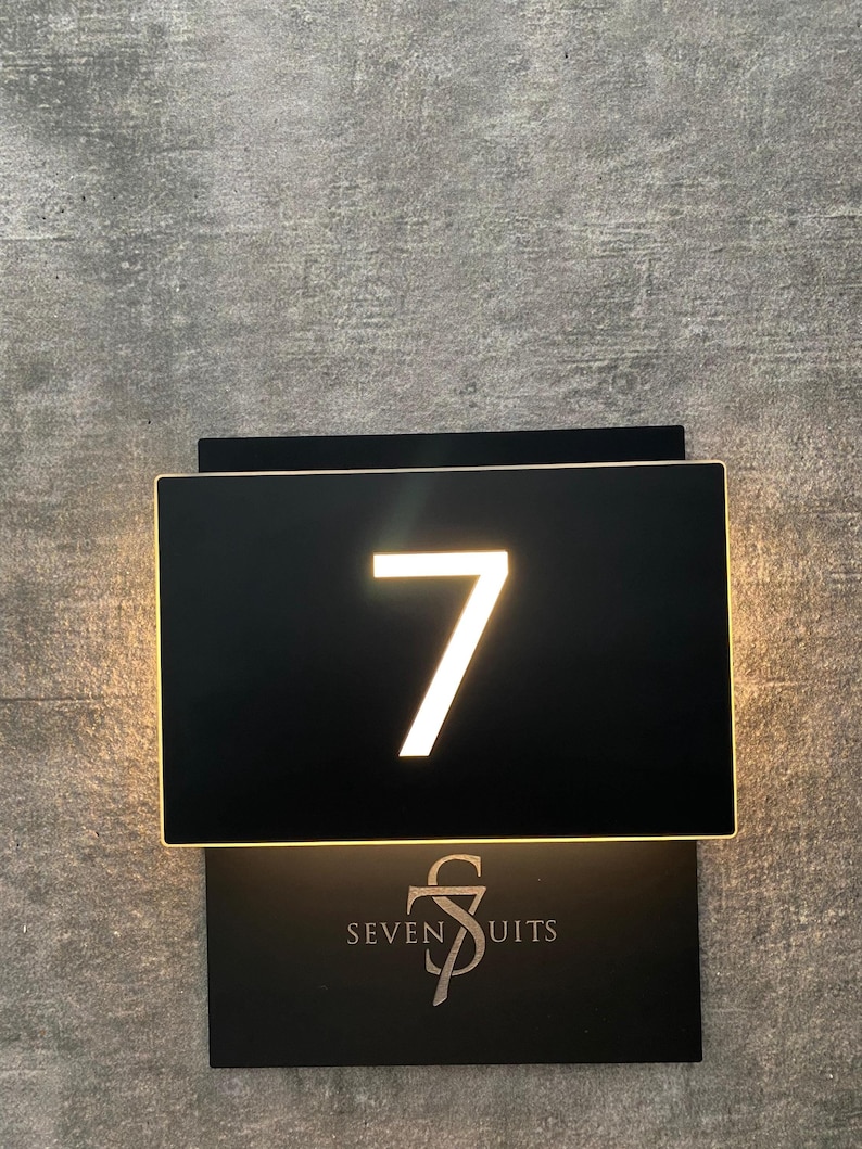 Illuminated LED Custom Indoor Logo Engraved Door Sign, Hotel Sign ...