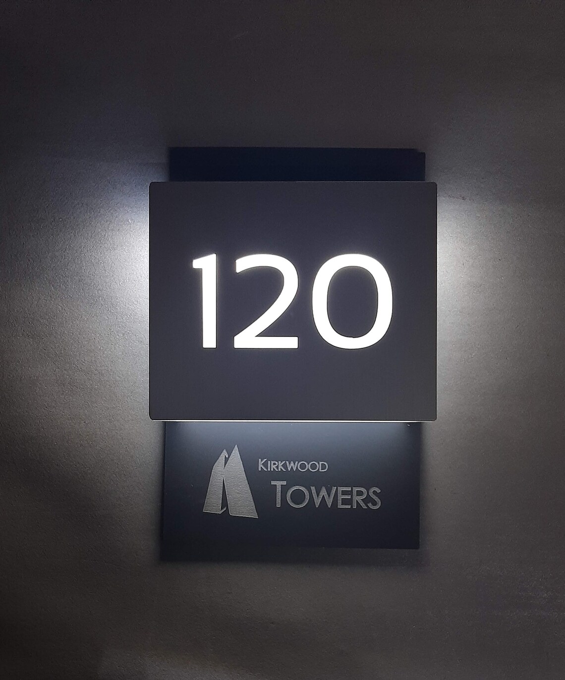 Illuminated LED Custom Indoor Logo Engraved Door Number Sign, for ...