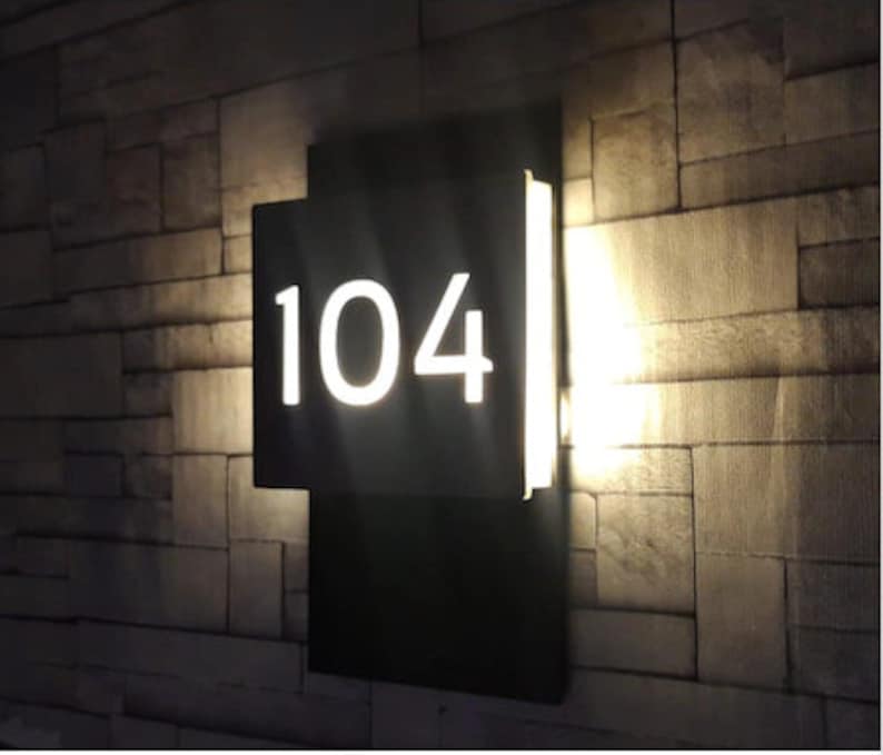 Illuminated LED Custom Indoor Door Number Sign, for Hotels - 4.5" X 7 ...