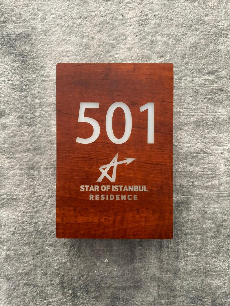 Illuminated LED Custom Wooden Door Sign, Adress Sign, Hotel Sign, Hotel ...