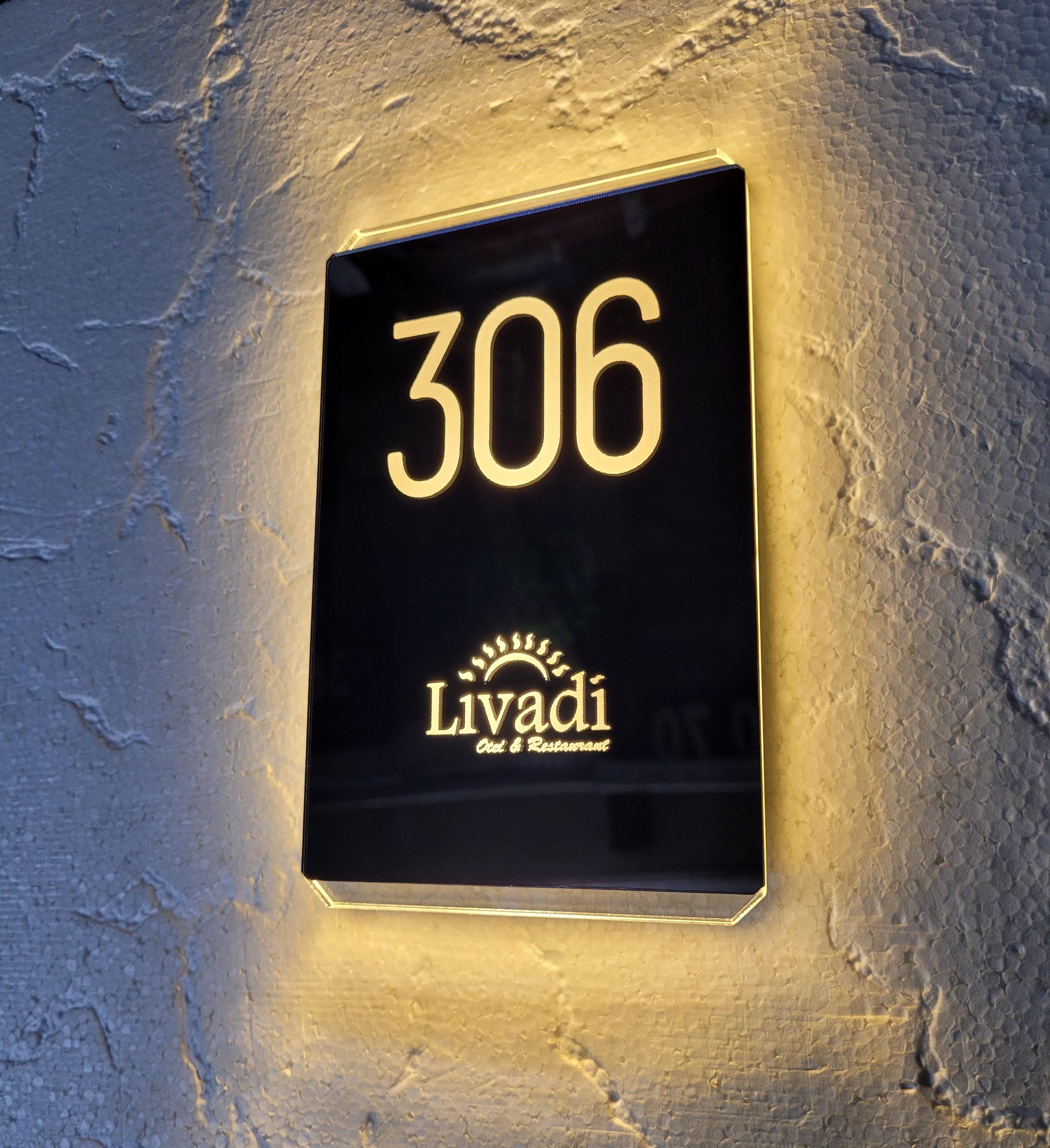 Illuminated LED Custom Indoor Mirrored Logo Engraved Door Sign, Hotel ...