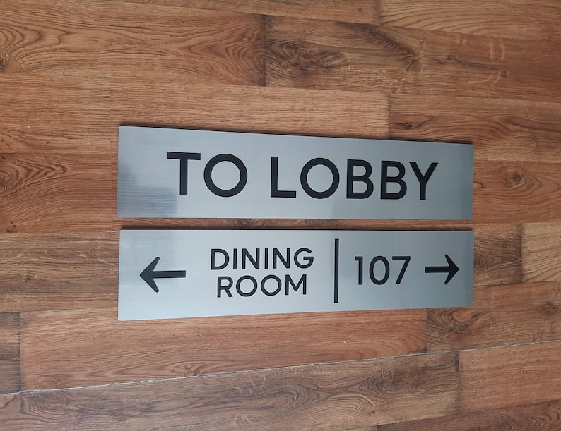 Custom Directional Sign, Wayfinding Sign, Hotel Sign - 12" X 4" - Etsy