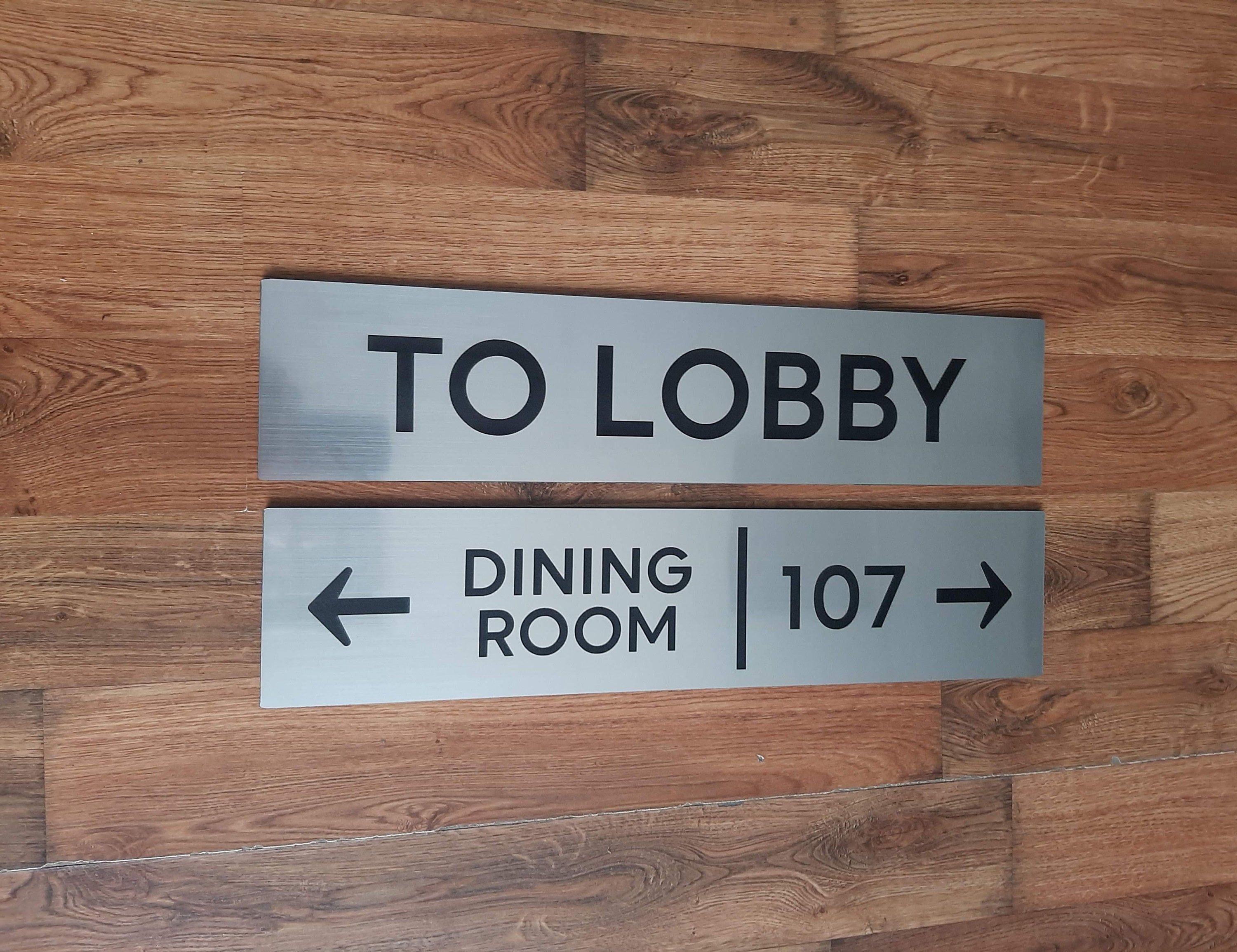 Custom Directional Sign, Wayfinding Sign, Hotel Sign - 12" X 4" - Etsy