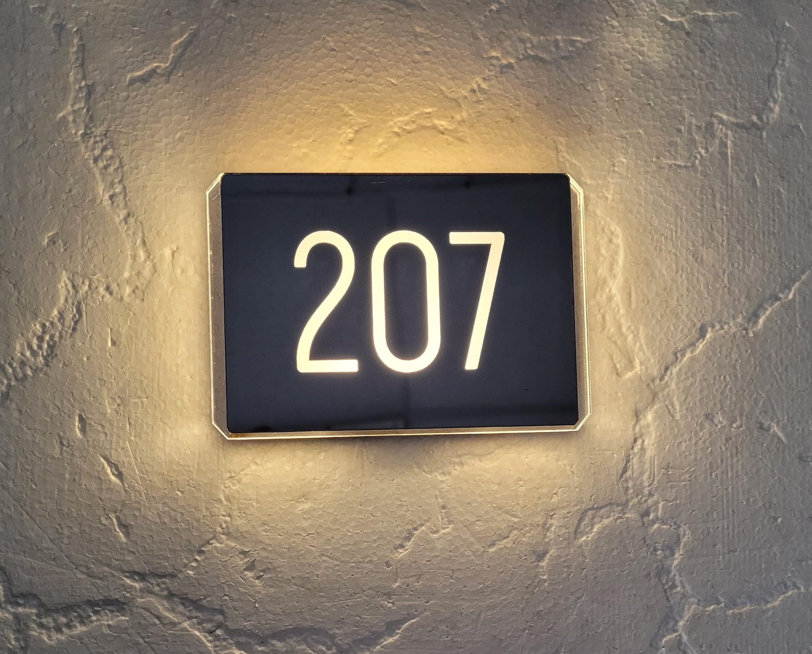 Illuminated LED Custom Indoor Mirrored Door Sign, Hotel Sign, Hotel ...