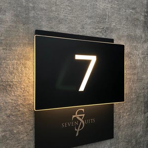 Illuminated LED Custom Indoor Logo Engraved Door Sign, Hotel Sign ...