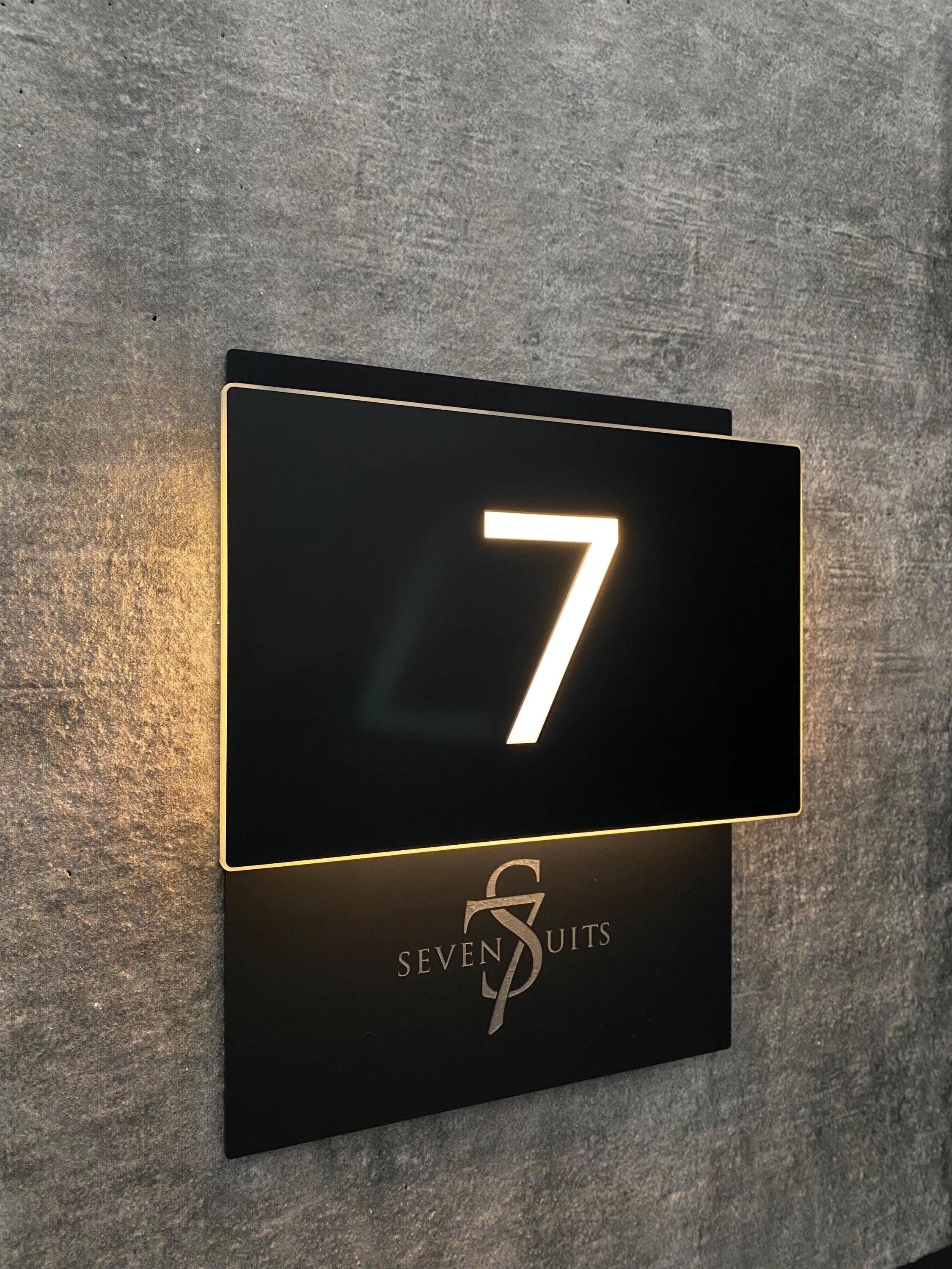 Illuminated LED Custom Indoor Logo Engraved Door Sign, Hotel Sign ...