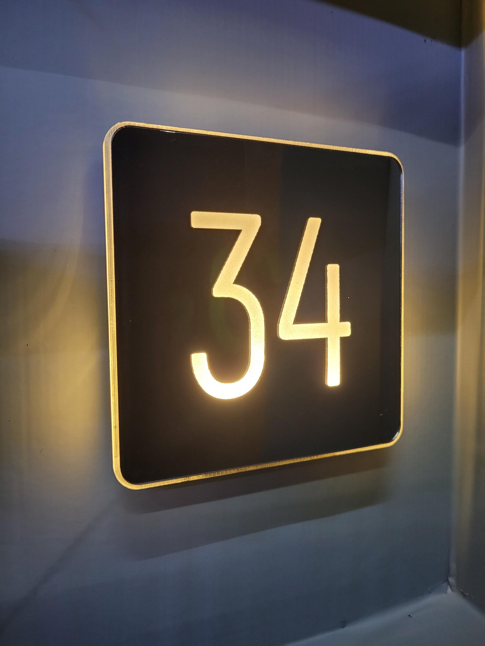 Illuminated LED Custom Indoor Mirrored Square Door Sign, Hotel Sign ...