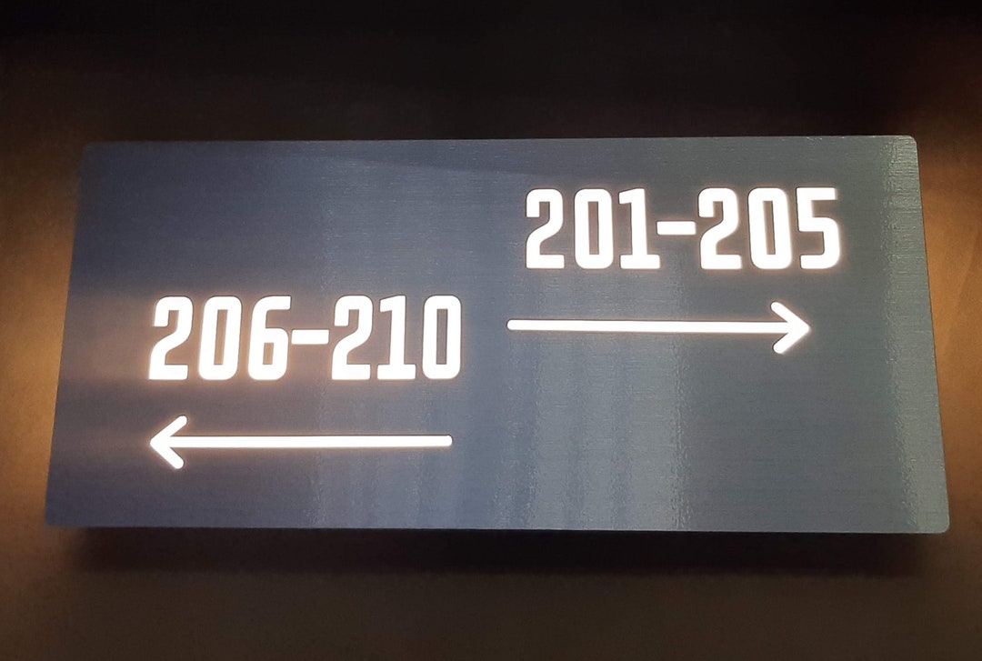 Illuminated LED Custom Directional Sign, for Hotels - 15" X 7" - Etsy