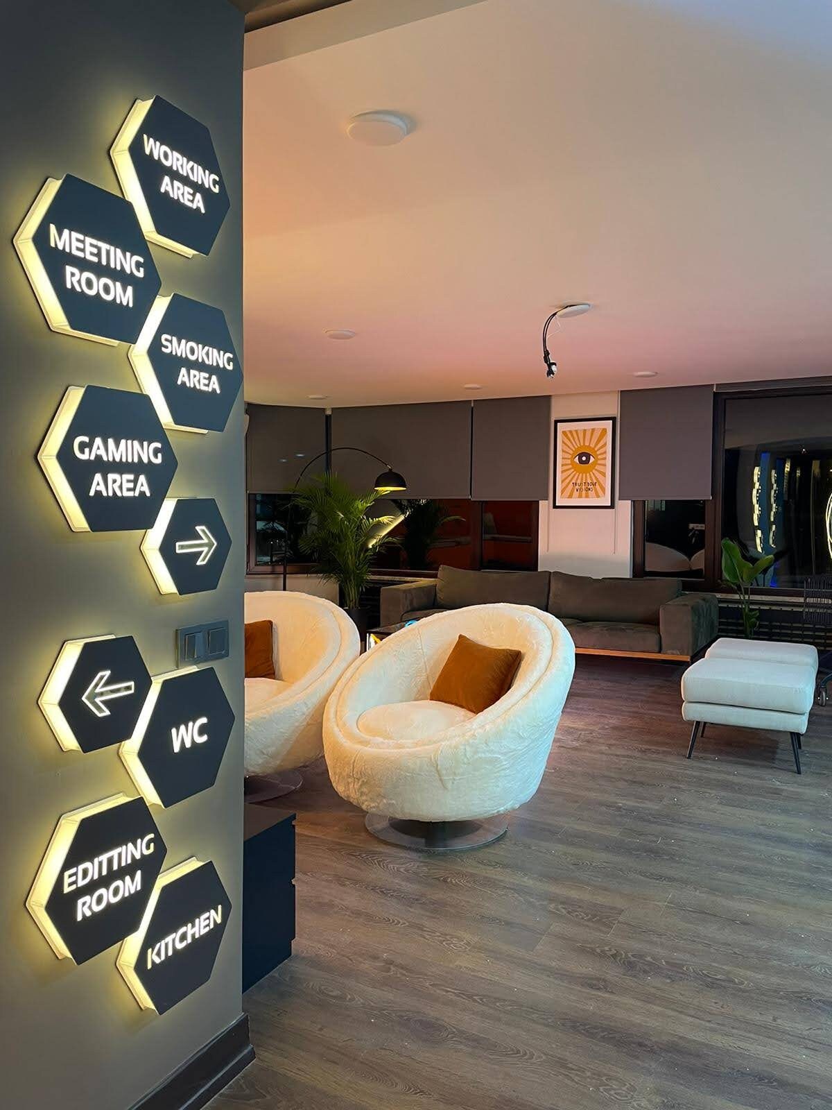 Illuminated LED Custom Indoor Hexagon Door Sign - 8.3" X 7.5" - Etsy