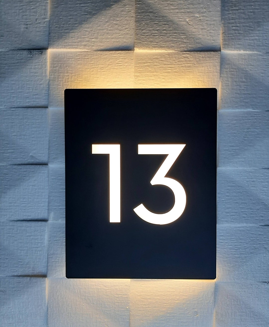 Illuminated LED Custom Vertical Door Number Sign - 7.8" X 9.8" - Etsy