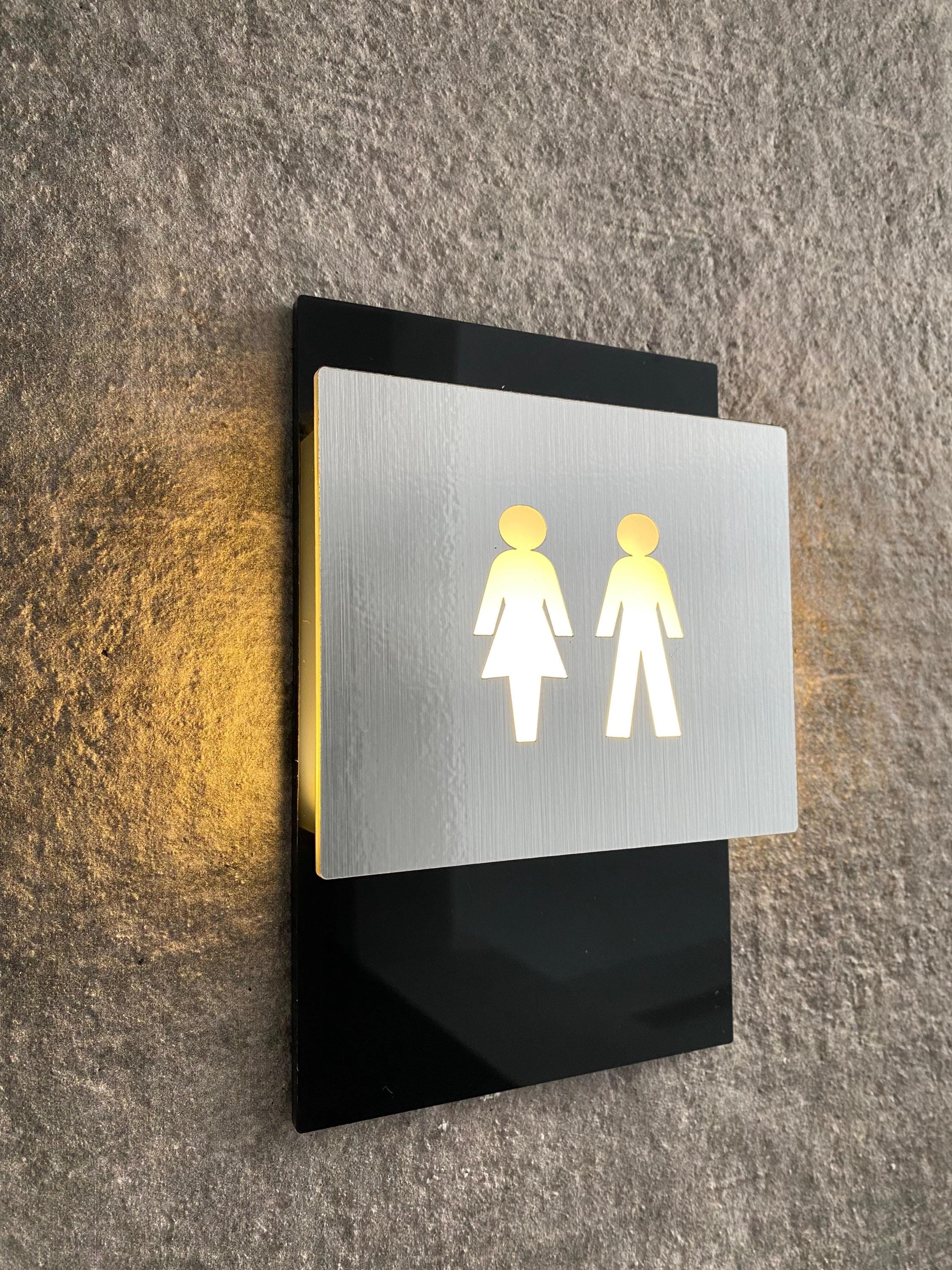 Illuminated LED WC Sign, Bathroom Sign, Toilet Sign, Restroom Sign - Etsy