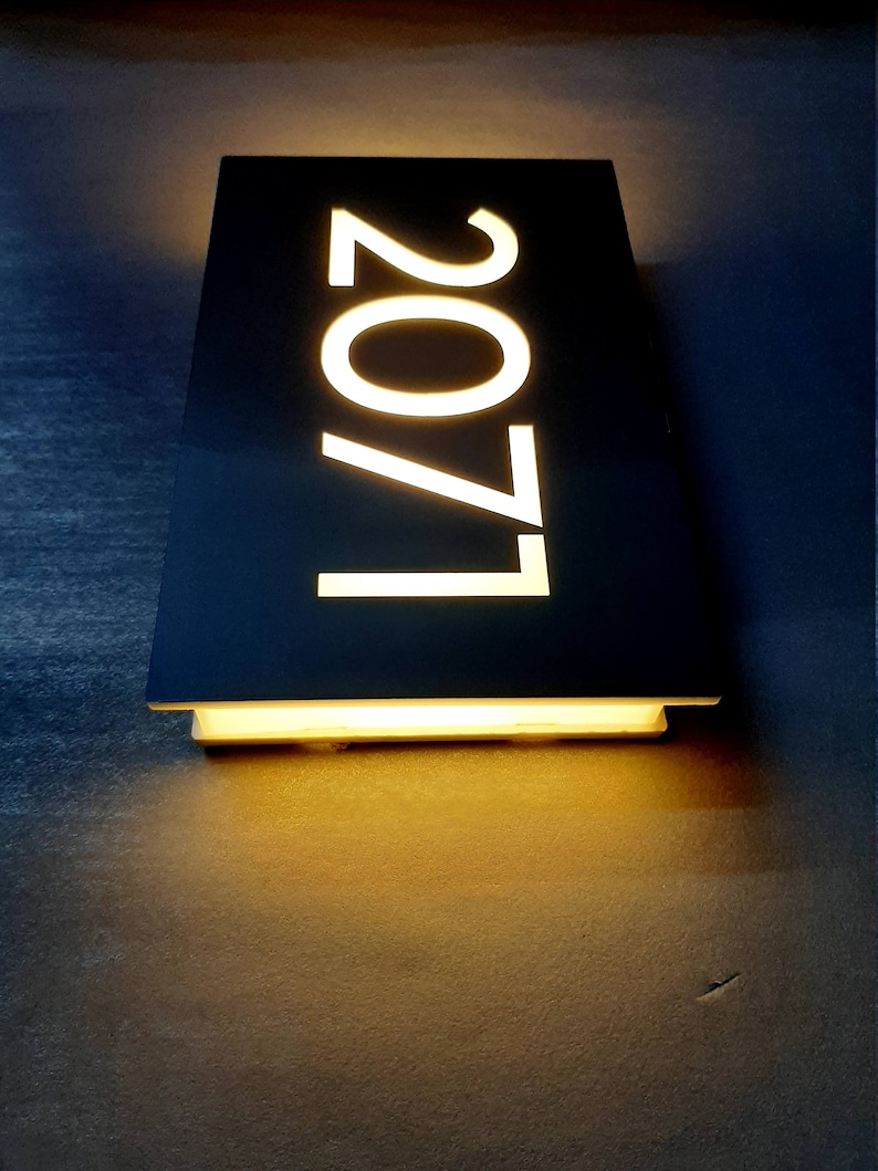 Illuminated LED Custom Door Number Sign 7 X 4.7 | Etsy