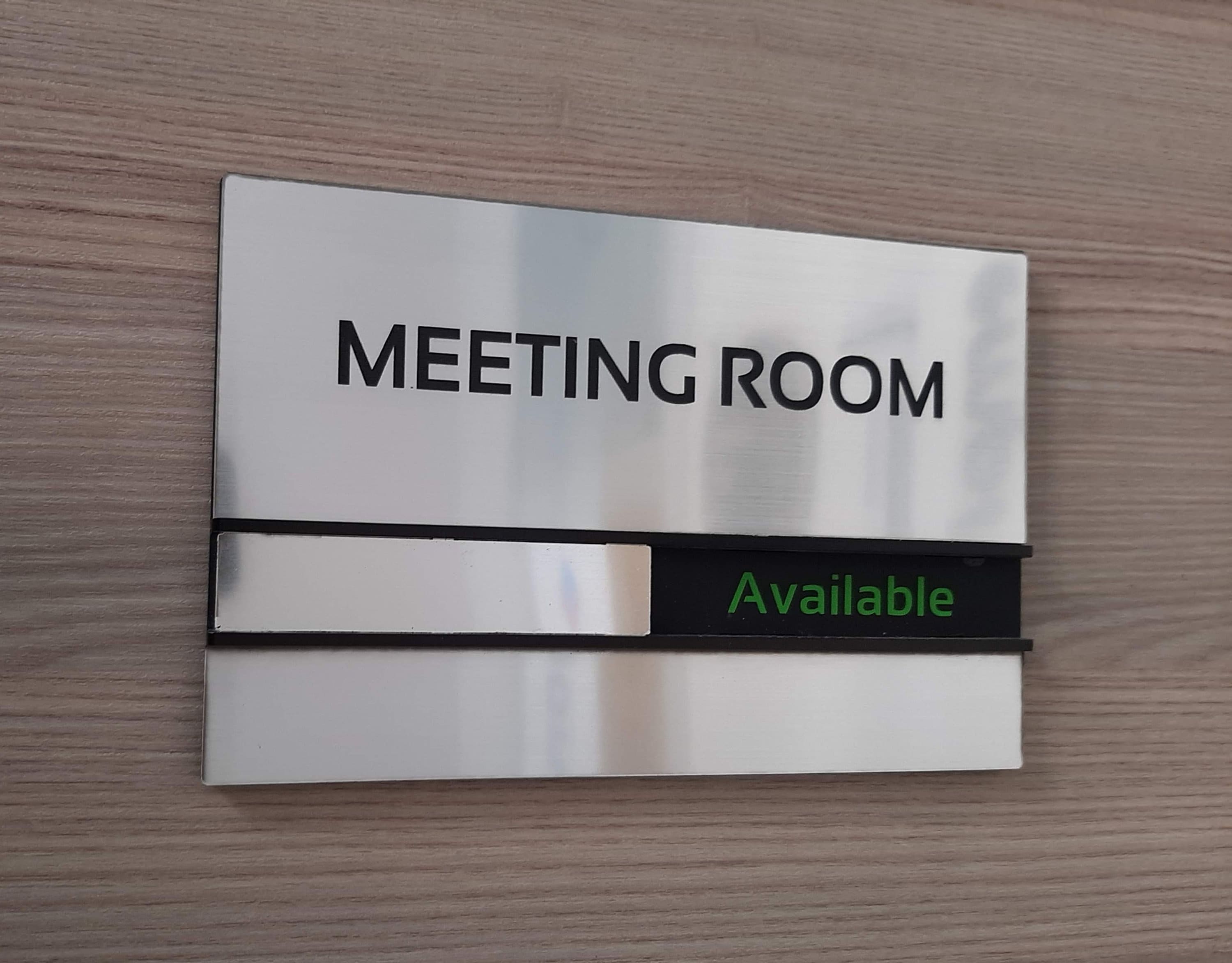 Can Be Moved Custom Busy - Available Meeting Room Door Sign, Door Plate ...
