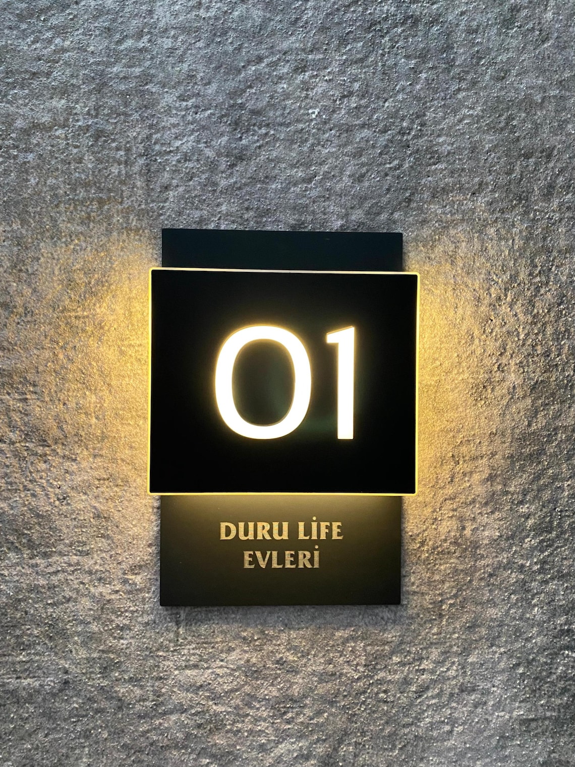 Illuminated LED Custom Indoor Logo Engraved Door Number Sign, Hotel ...