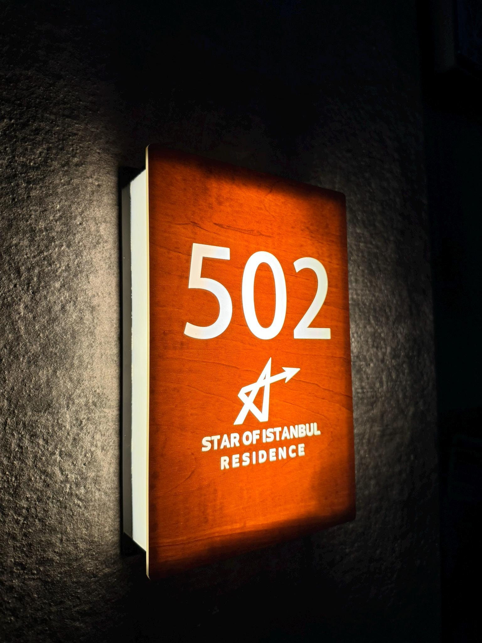 Illuminated LED Custom Wooden Door Sign, Adress Sign, Hotel Sign, Hotel ...