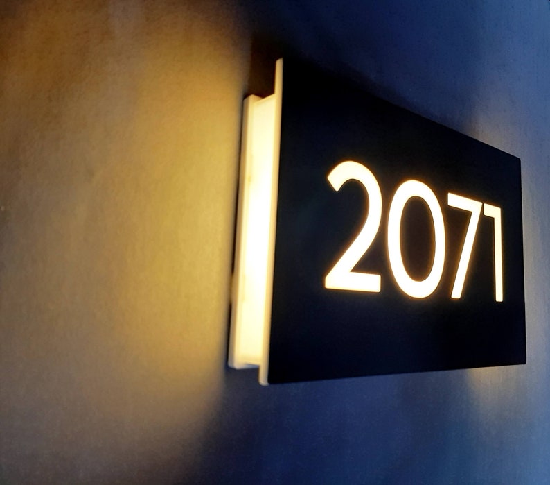 Illuminated LED Custom Door Number Sign - 7" X 4.7" - Etsy