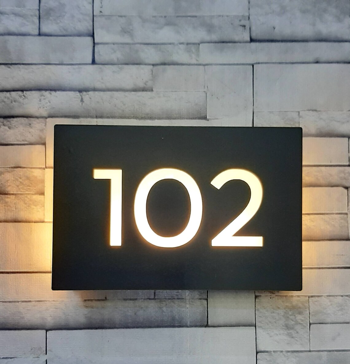 Illuminated LED Custom Door Number Sign 7 X 4.7 - Etsy Canada