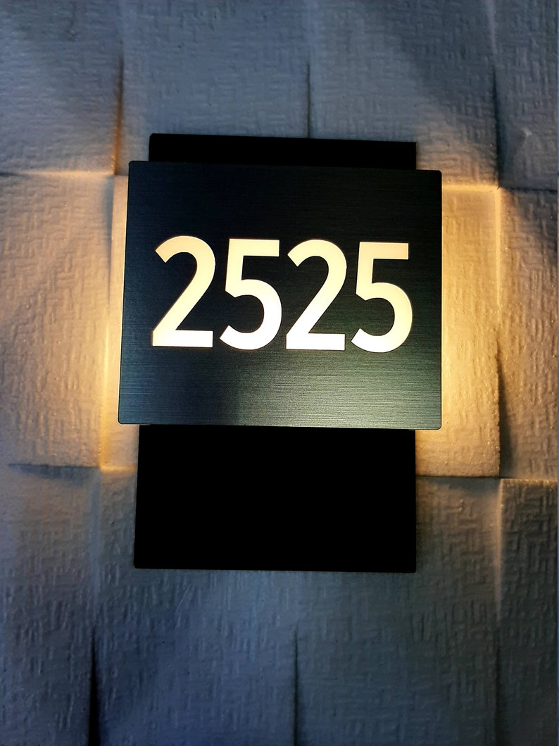 Illuminated LED Custom Indoor Vertical Door Number Sign, for Hotels - 4 ...