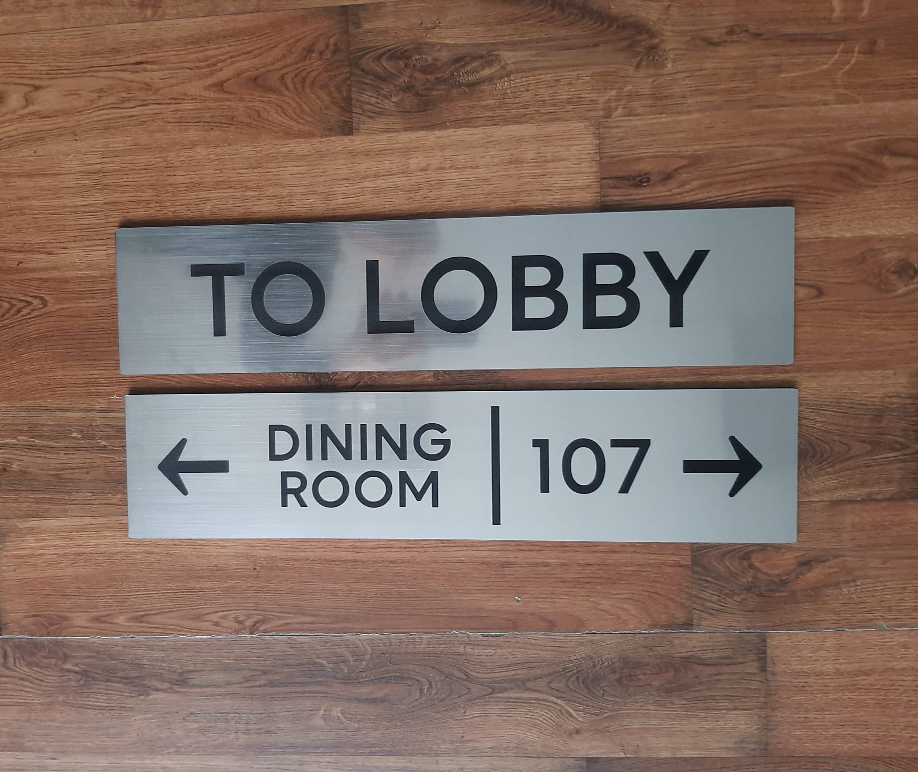 Custom Directional Sign, Wayfinding Sign, Hotel Sign - 12" X 4" - Etsy