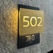 Illuminated LED Custom Gold Logo Engraved Door Number Sign, Hotel Sign ...