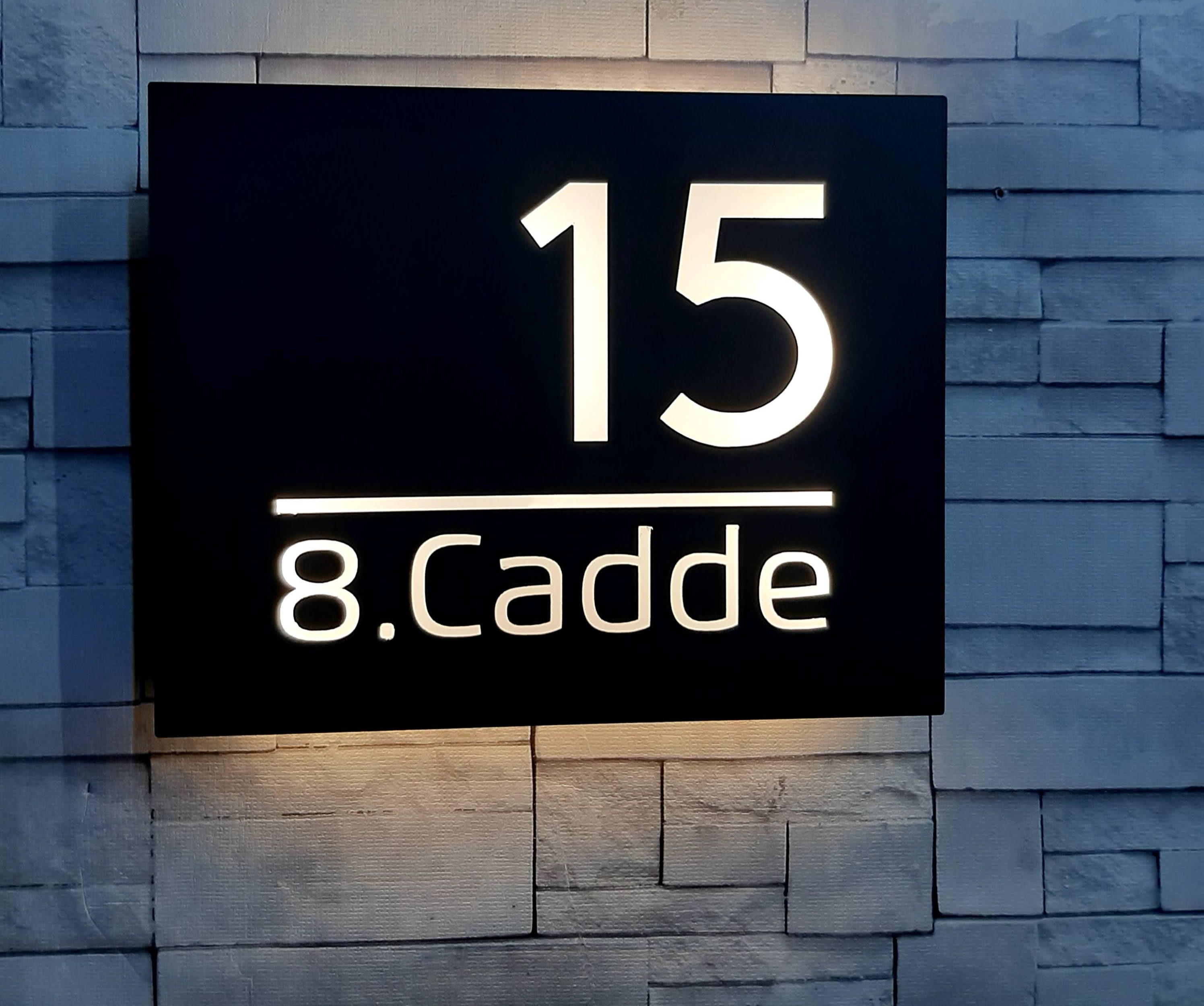 Illuminated LED Custom Door Number Sign With Street Name - 10" X 6.3 ...