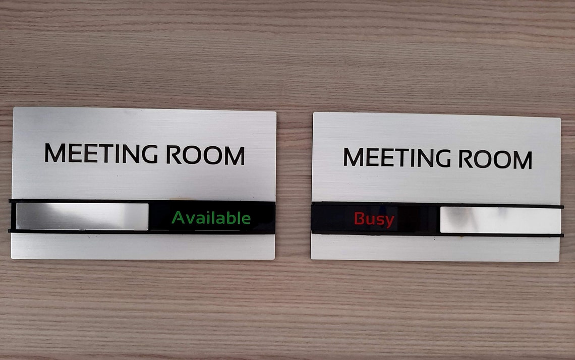 Can Be Moved Custom Busy - Available Meeting Room Door Sign, Door Plate ...