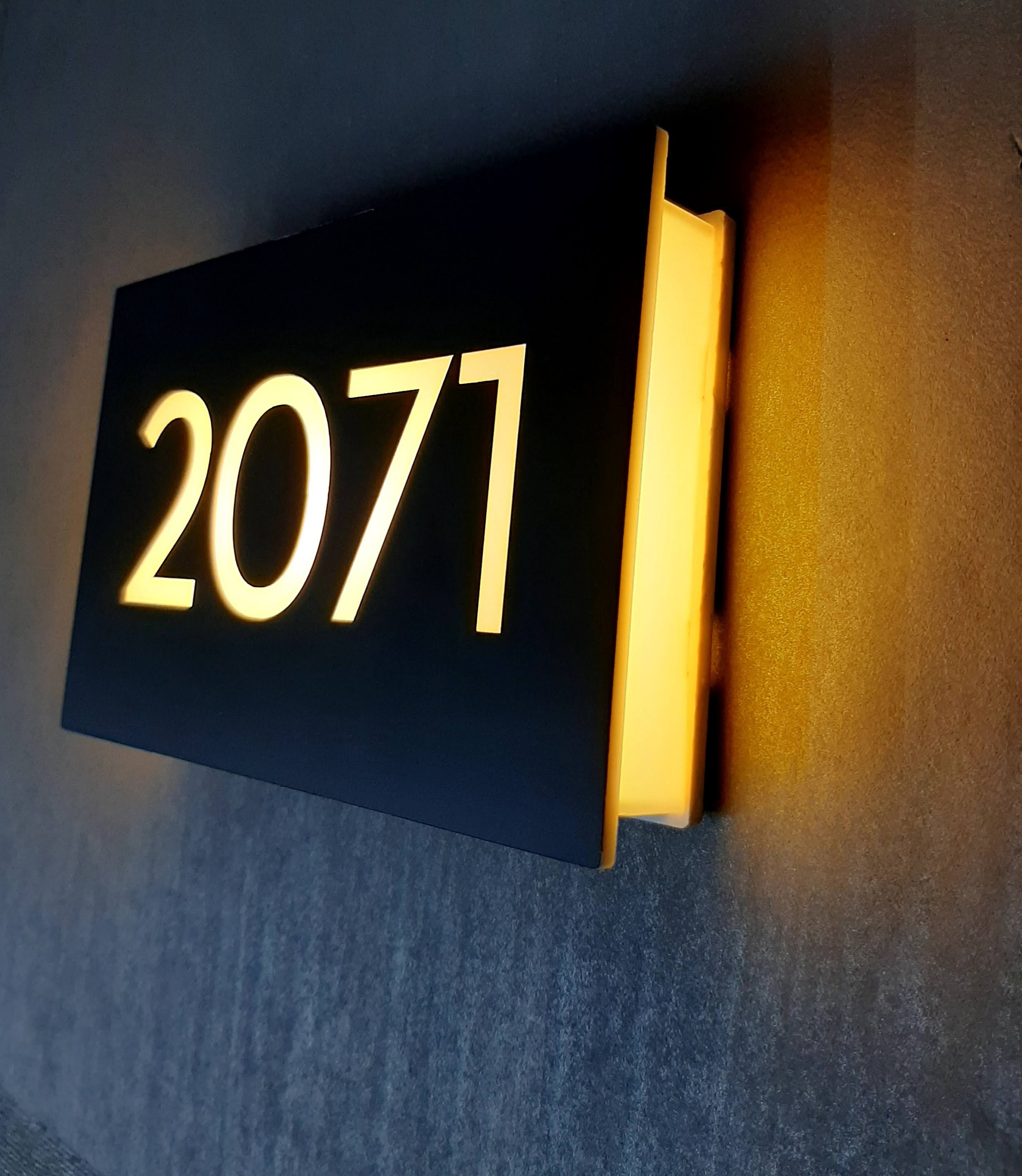 Illuminated LED Custom Door Number Sign - 7" X 4.7" - Etsy