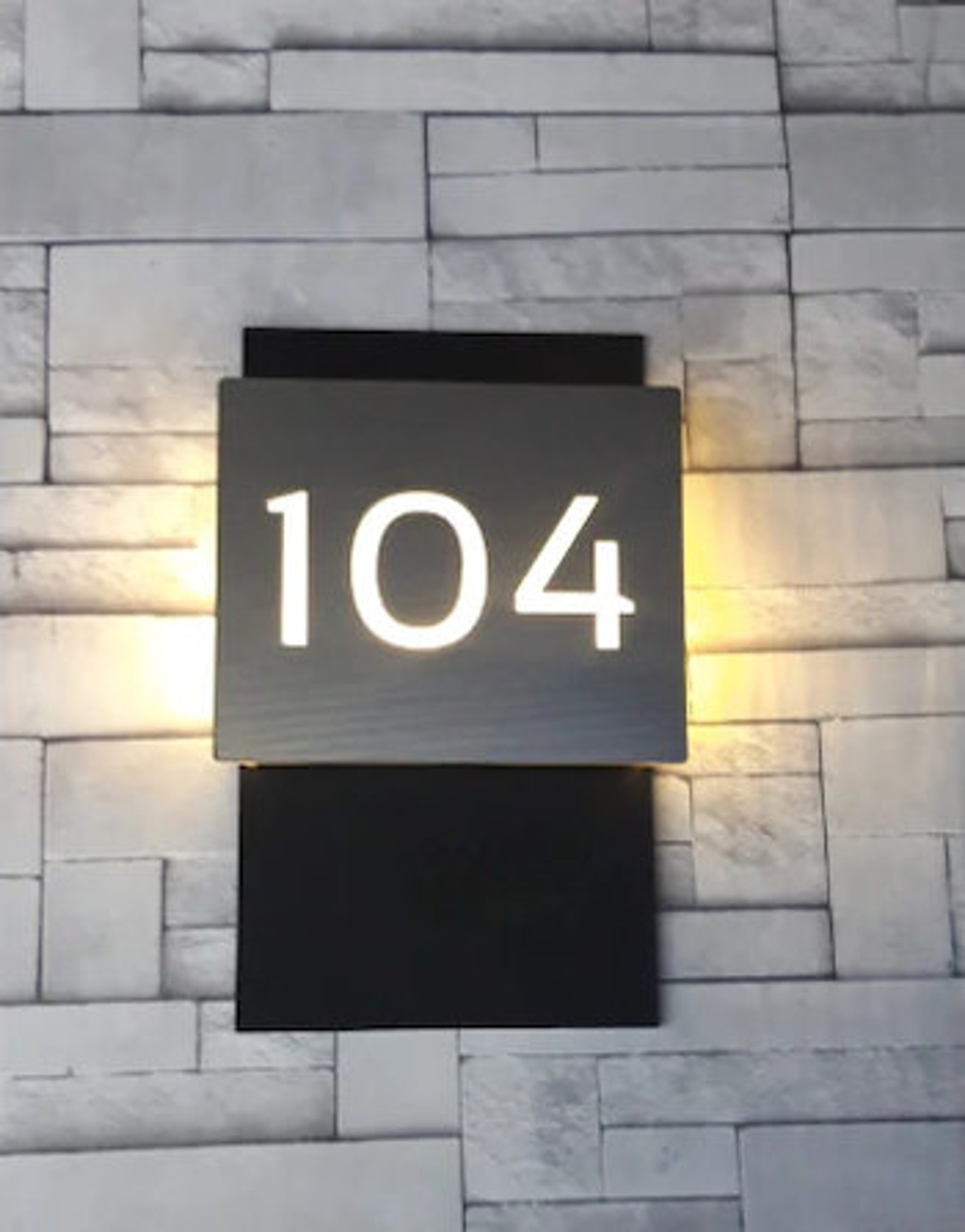 Illuminated LED Custom Indoor Door Number Sign, for Hotels - 4.5" X 7 ...