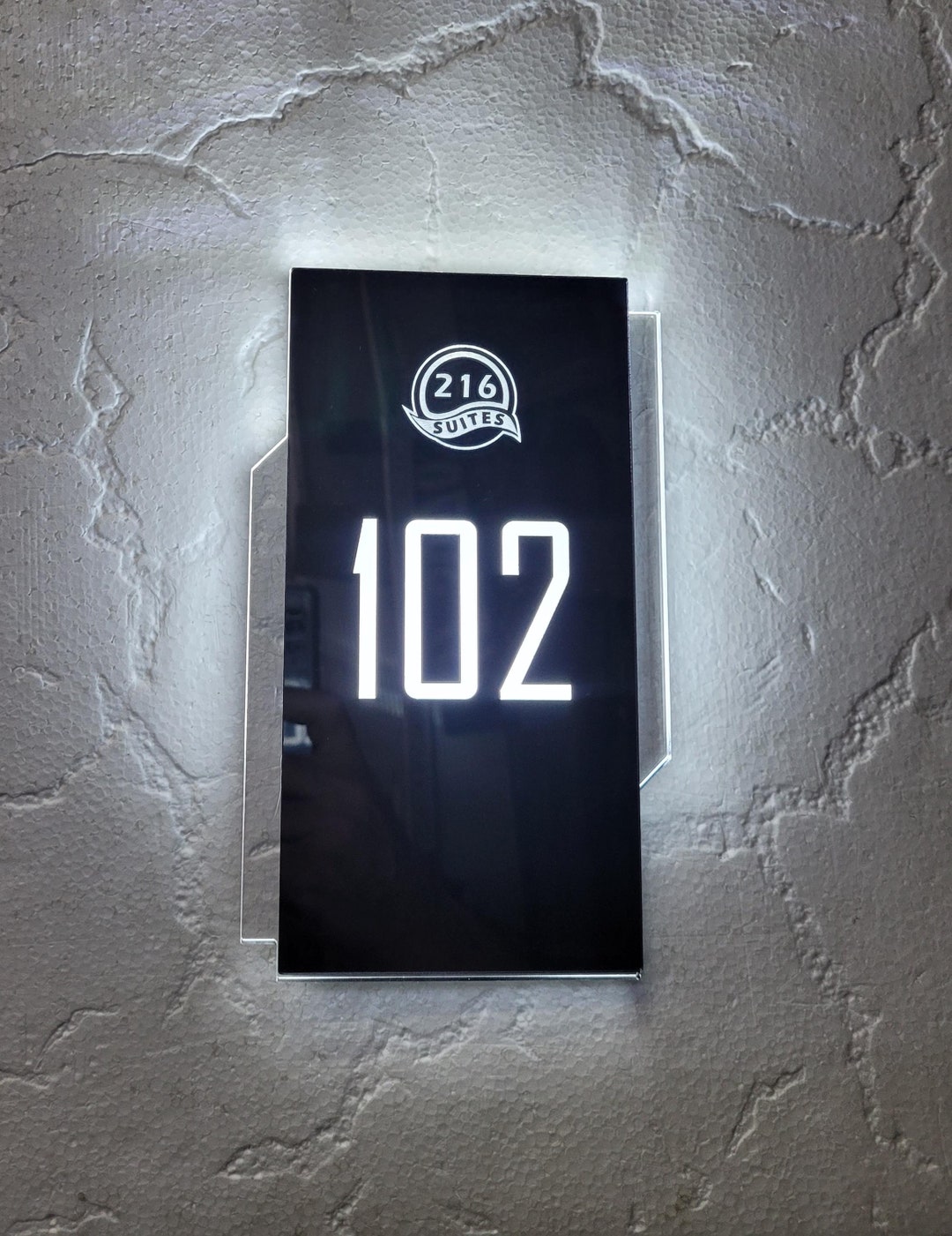 Illuminated LED Custom Indoor Mirrored Logo Engraved Door Sign, Hotel ...