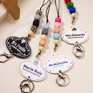 Custom Lanyard Name Tag Badge, Teacher Lanyard, Teacher's Day Gift Back ...