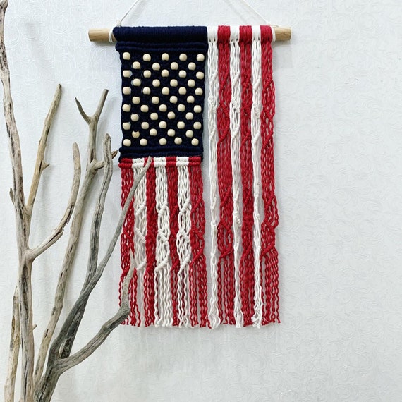 Fiber Arts Macrame American flag macrame etna.com.pe