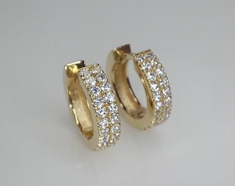 Double Row Hoop Earrings - Etsy