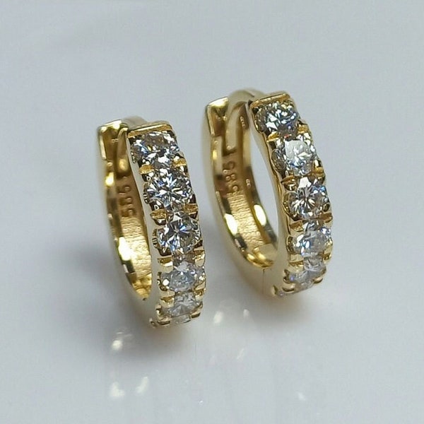 Big Diamond Hoops Earrings - Etsy