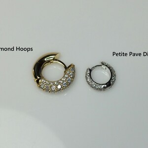 Thick Pave Diamond Hoops, Half Eternity 1.00ct Diamond Dome Huggies ...