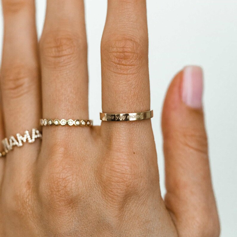 I Love You Mama Ring Mama Ring Mother's Day Ring 14K - Etsy