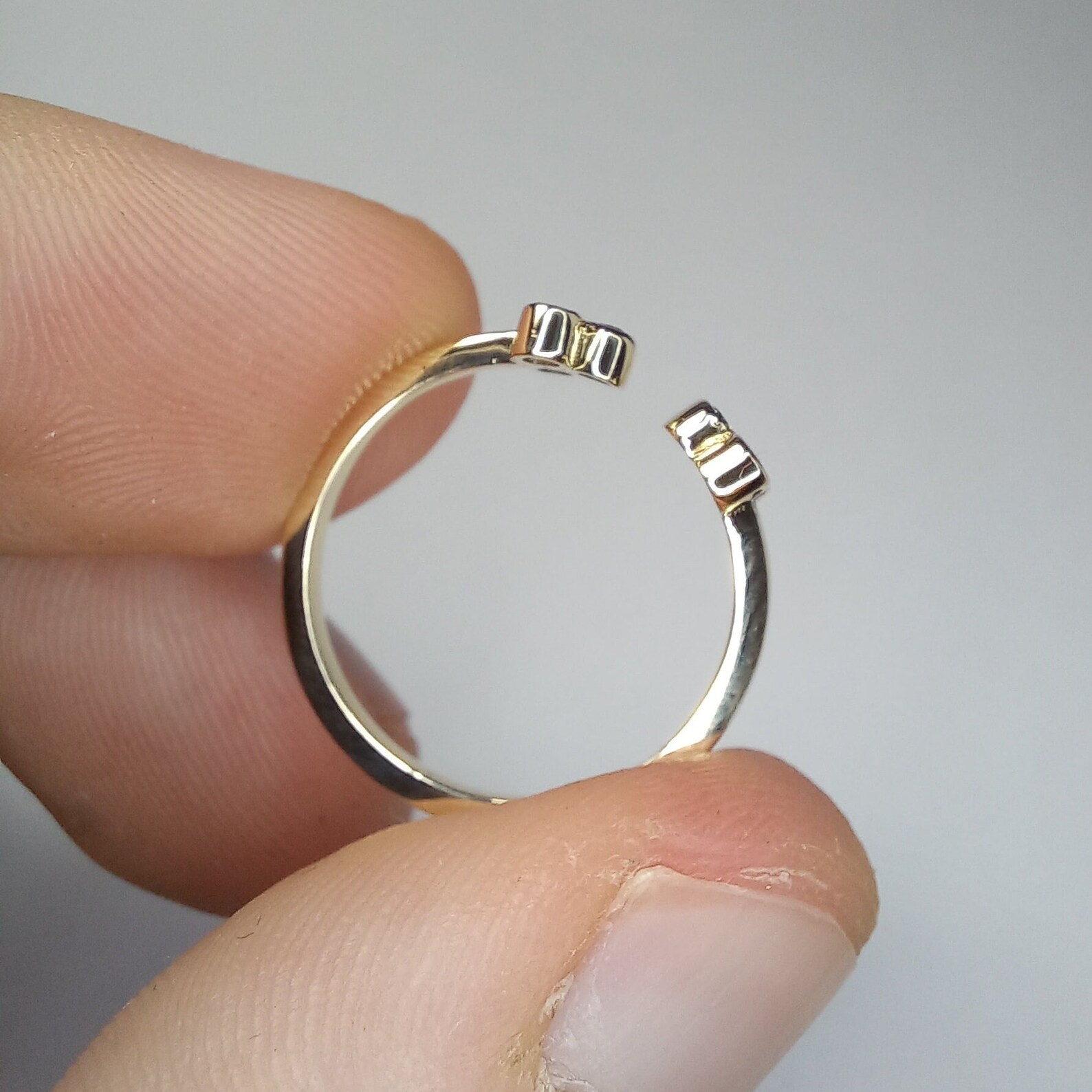 Trio Open Diamond Ring Open Cuff Diamond Ring 14K Solid Gold - Etsy