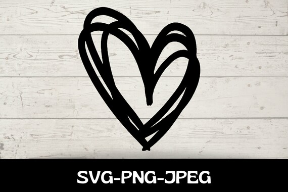 Hand Drawn Heart Hand Lettered Hearts SVG SVG Files Instant | Etsy