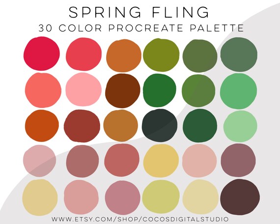 Spring Fling Procreate Color Palette Swatches Spring Flowers | Etsy