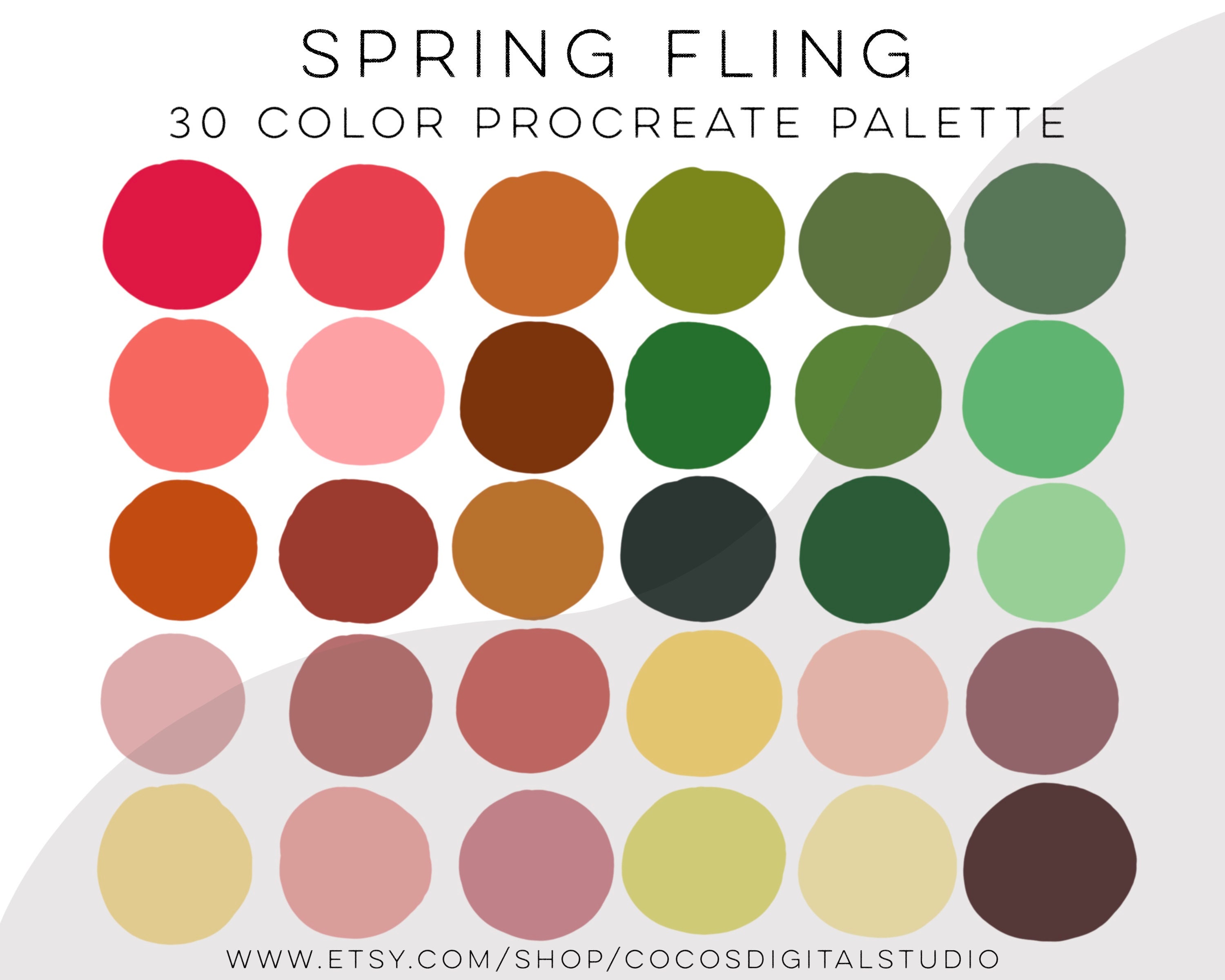 Spring Fling Procreate Color Palette Swatches Spring Flowers - Etsy