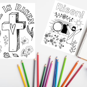 Easter Coloring Pages | Set of 5 Printable | Easter Activity, Christian ...