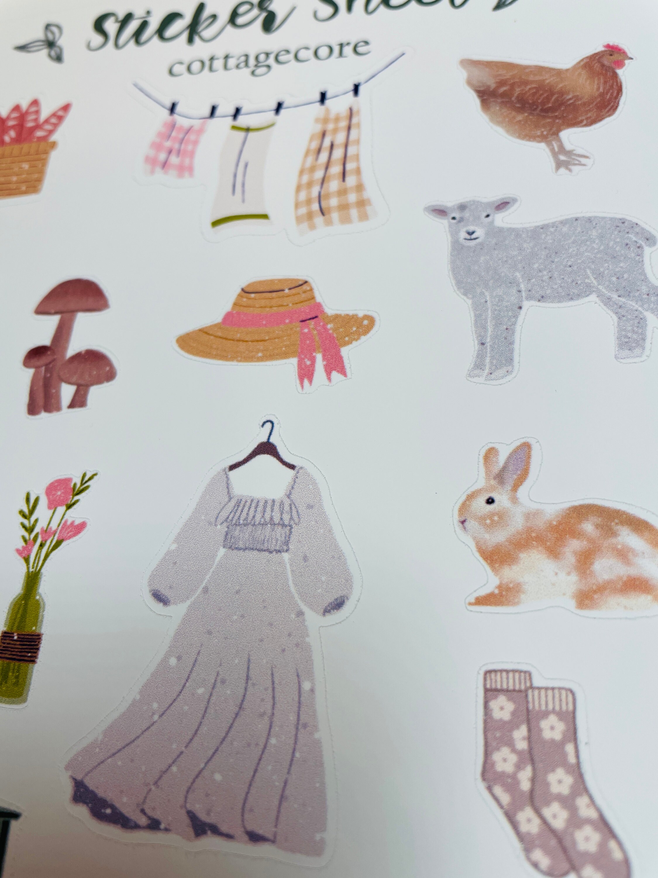 Sticker Sheet Cottagecore Bullet Journal Stickers, Planner Stickers ...