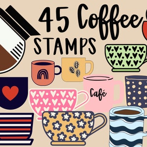 Coffee and Tea Cup Stamps for Procreate, Coffee Procreate Stamps ...