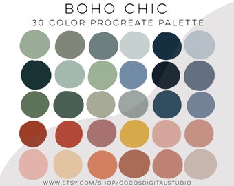 Boho Chic, Color Palette, Boho, Bohemian Style, Ipad, Procreate App ...
