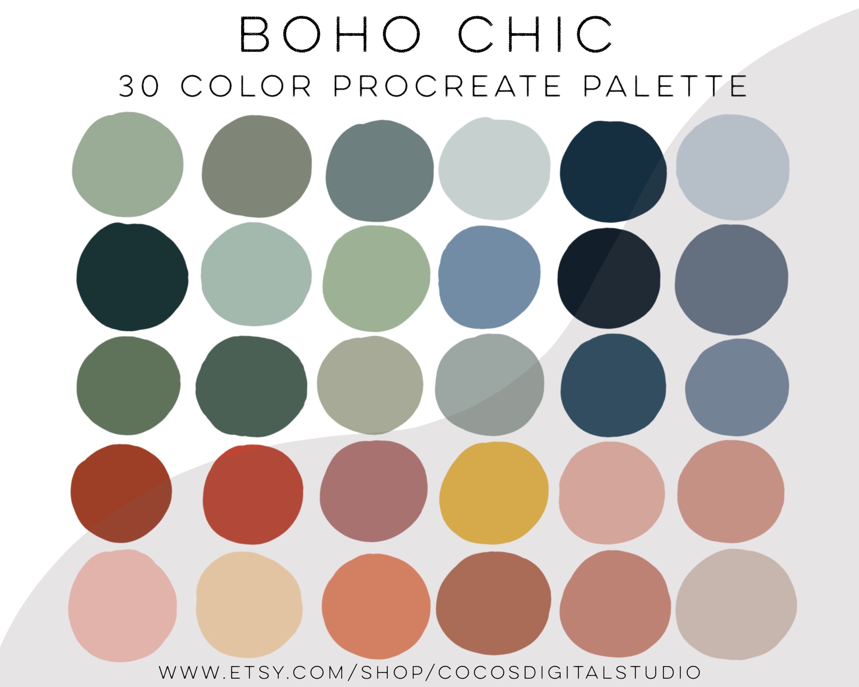 Paleta de colores Boho Chic Procreate / Descarga instantánea / Paleta ...