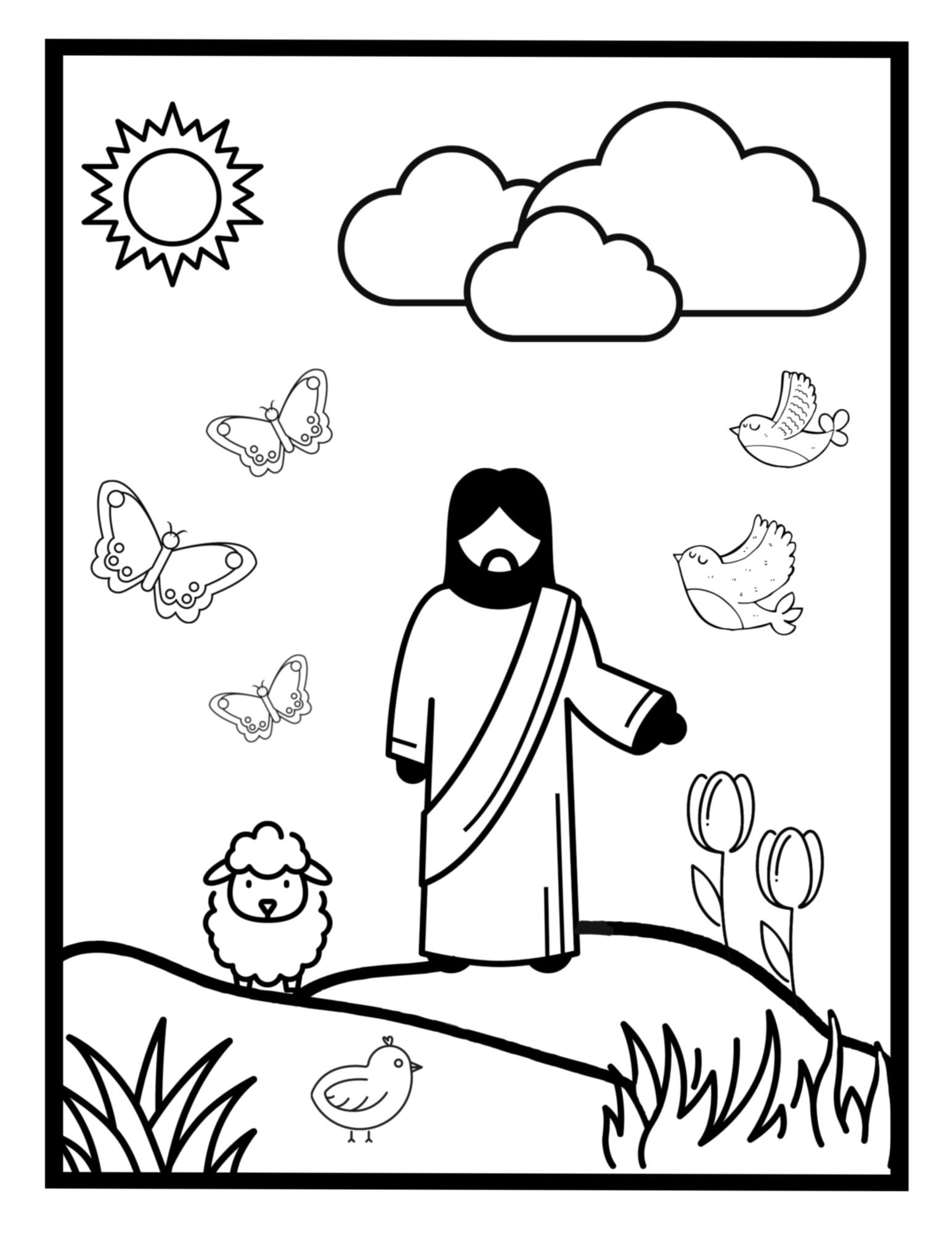 Easter Coloring Pages Set of 5 Printable Easter Activity, Christian ...