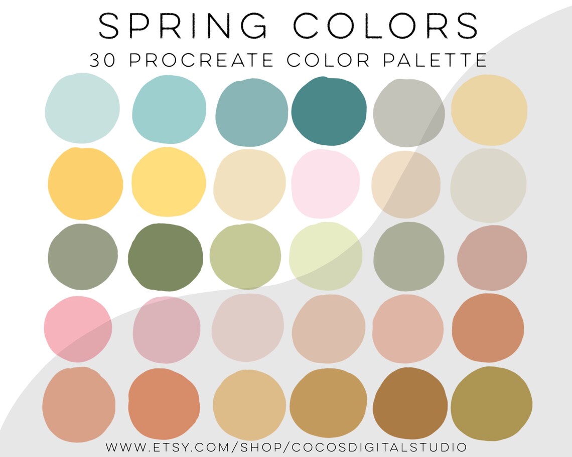 Spring Colors Procreate Color Palette Swatches, iPad Procreate Swatches ...