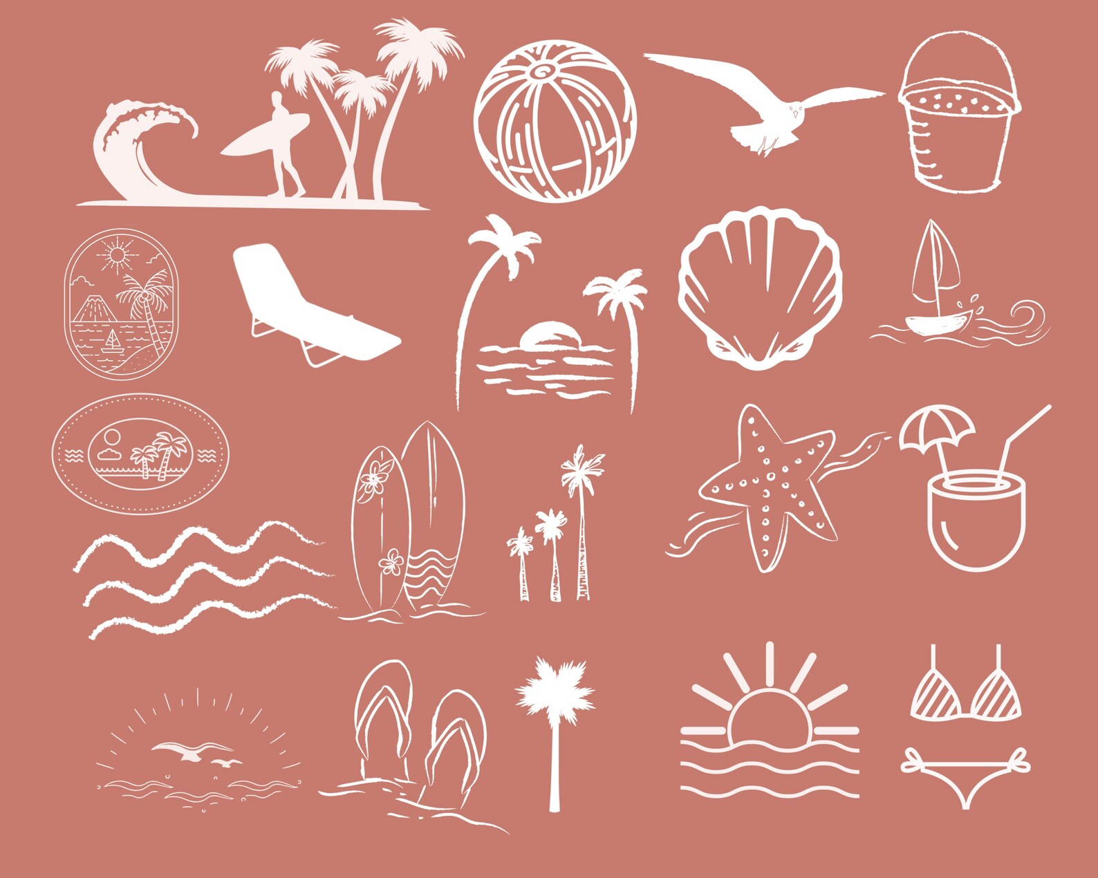 Procreate Beach Stamp Brushes Set / Stamp Pack/ Beach Stamps/ - Etsy