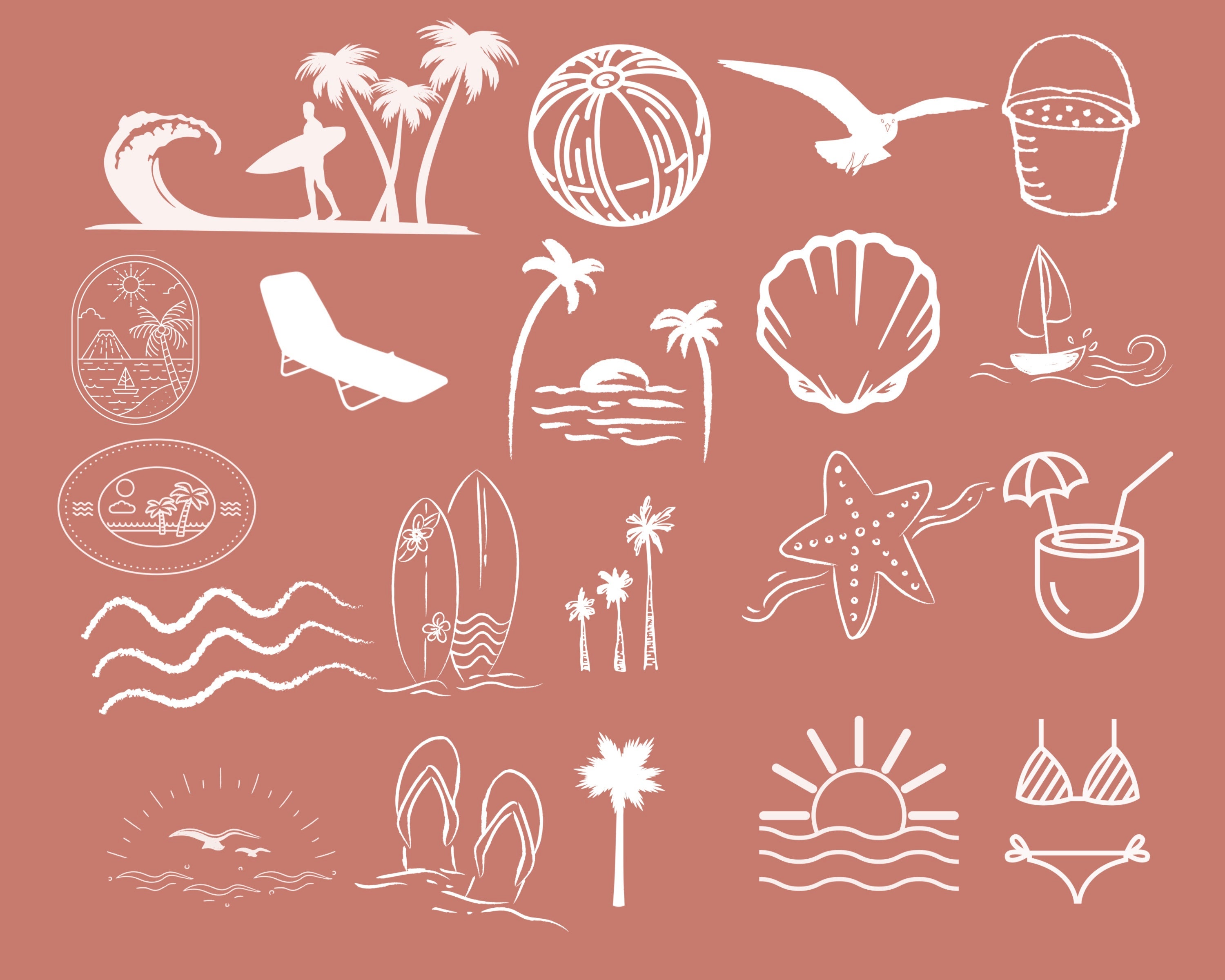 Procreate Beach Stamp Brushes Set / Stamp Pack/ Beach Stamps/ - Etsy